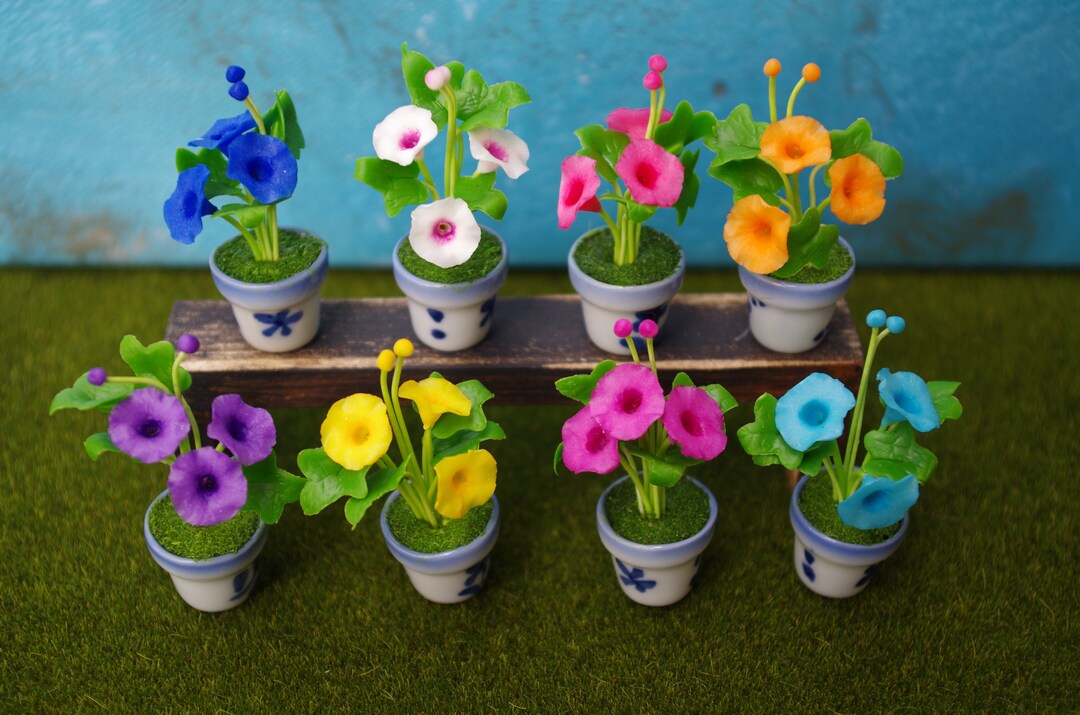Miniature Morning Glory | Ceramic Pot | Fairy Garden | Dollhouse ...