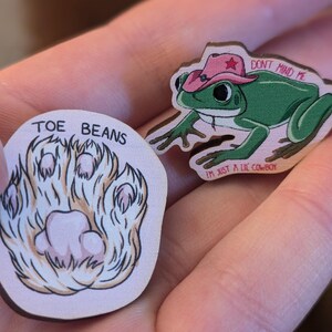 Cowboy Frog Wooden Pin Badge - Etsy