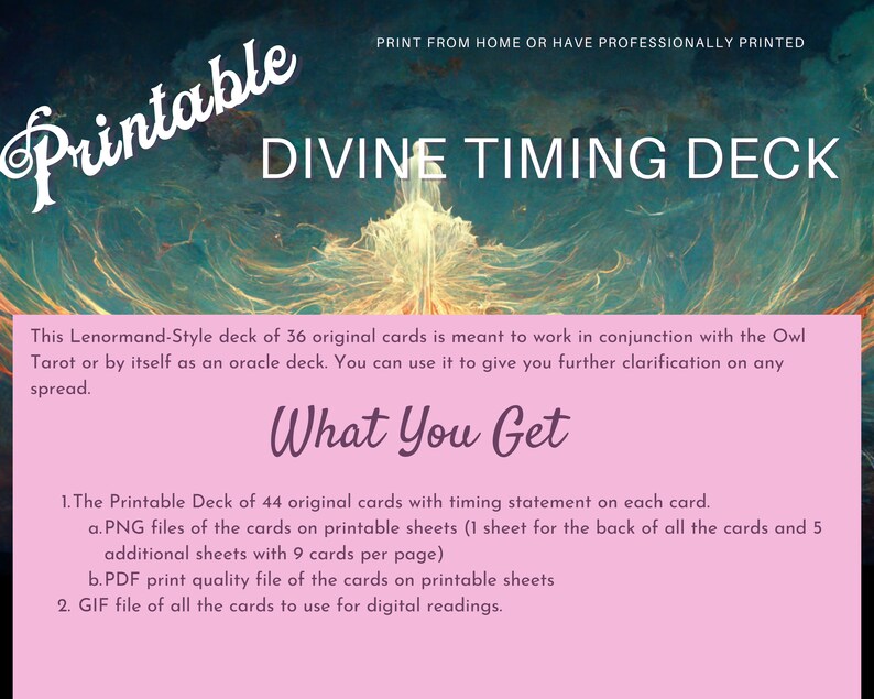 Printable Divine Timing Oracle Deck PDF Download Print at - Etsy