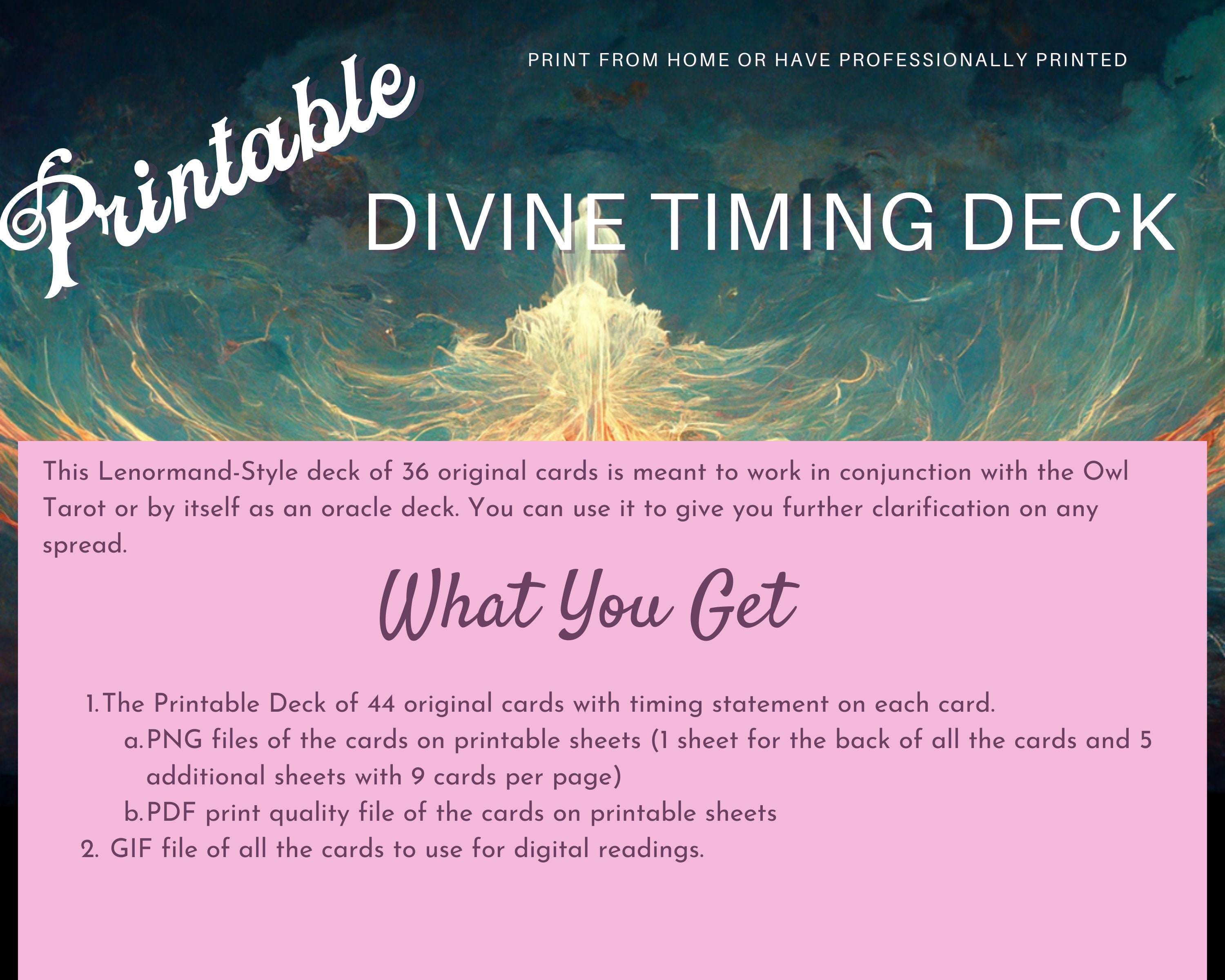Printable Divine Timing Oracle Deck PDF Download Print at - Etsy