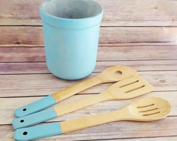 Turquoise Kitchen Utensil Set | French Country Kitchen Decor ...