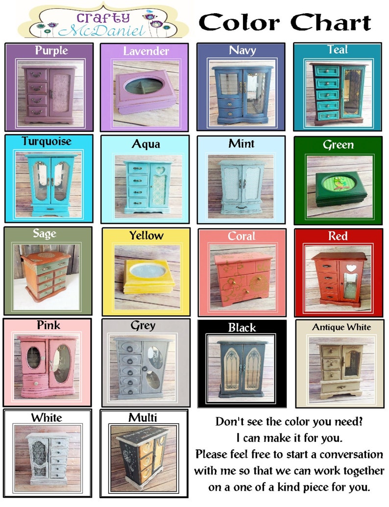 Custom Jewelry Box Wood Jewelry Box Pick Your Paint Color - Etsy