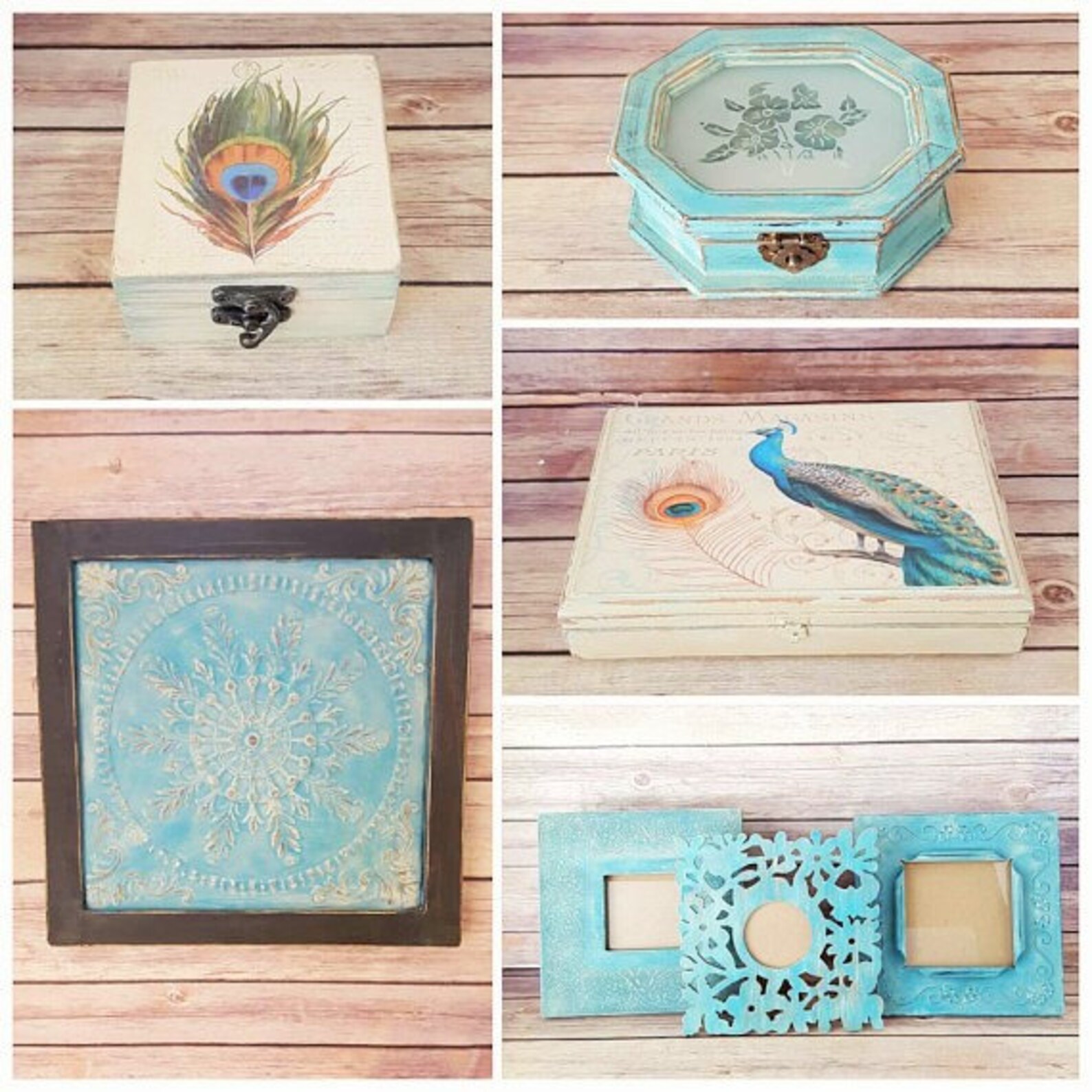 Ornate Frames | Set of 3 Vintage Frames | Square Frames | Turquoise ...