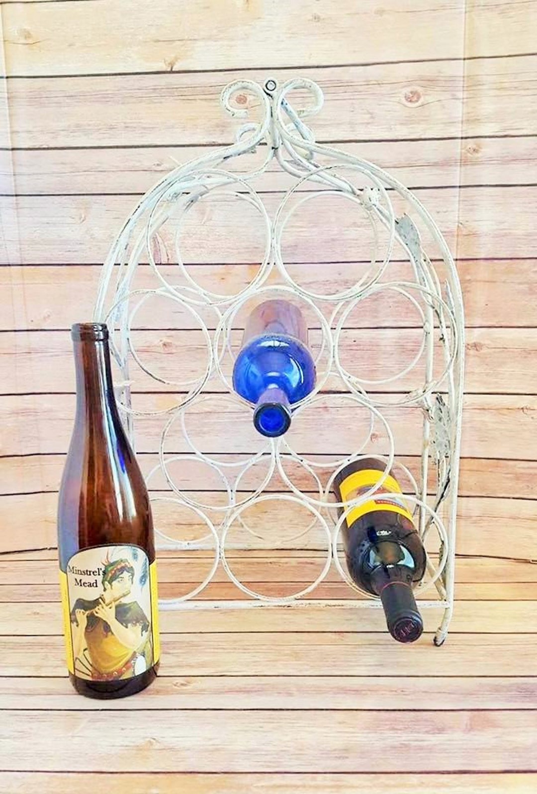 White Wine Rack | Wine Storage | Wrought Iron | Chippy White Home Decor ...