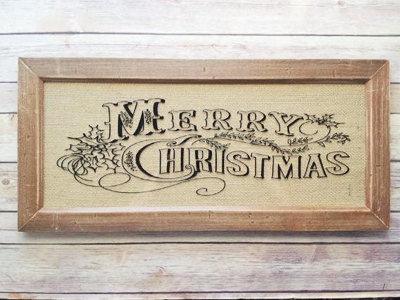 Merry Christmas Sign Wood Frame Rustic Home Decor - Etsy
