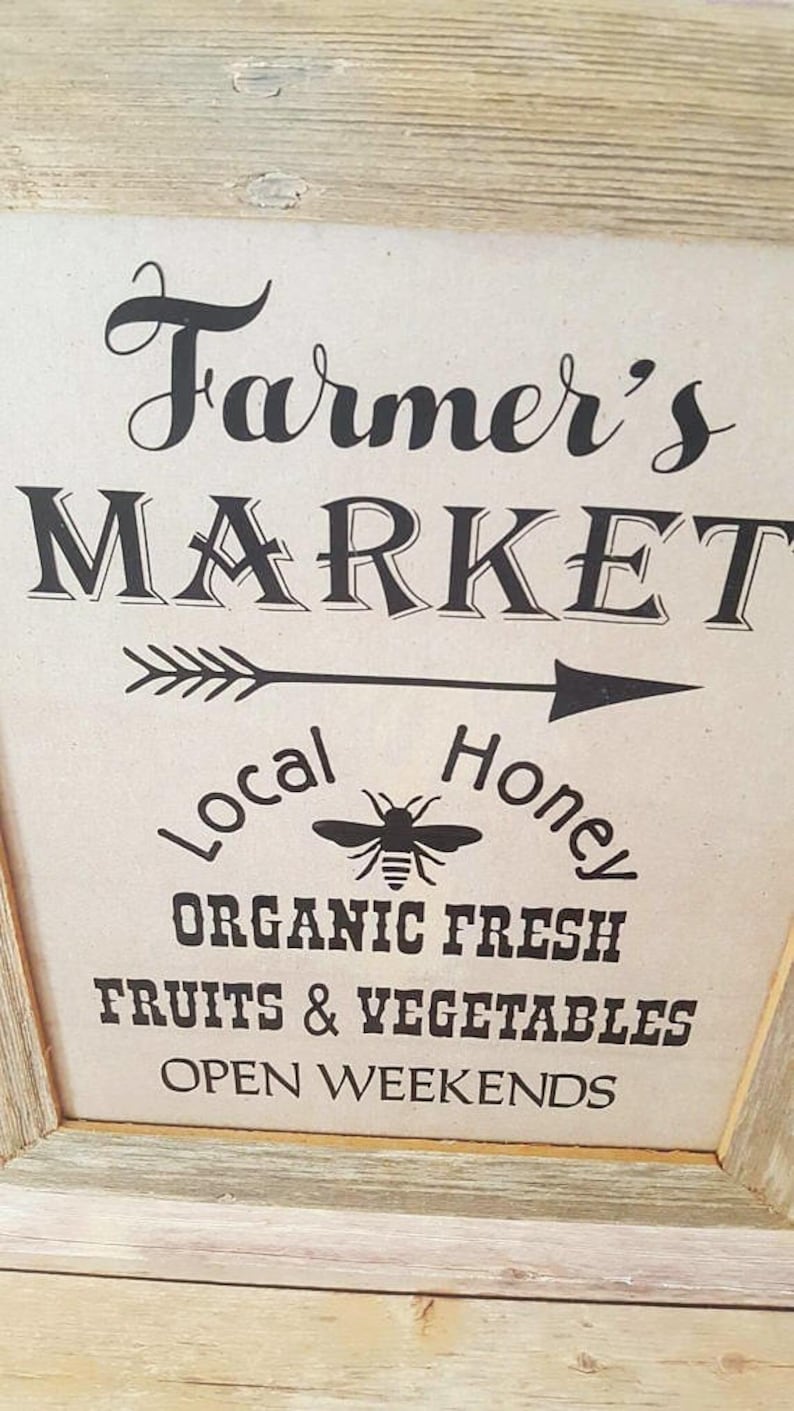 Farmhouse Sign Wood Framed Farmers Market Sign Farmhouse - Etsy