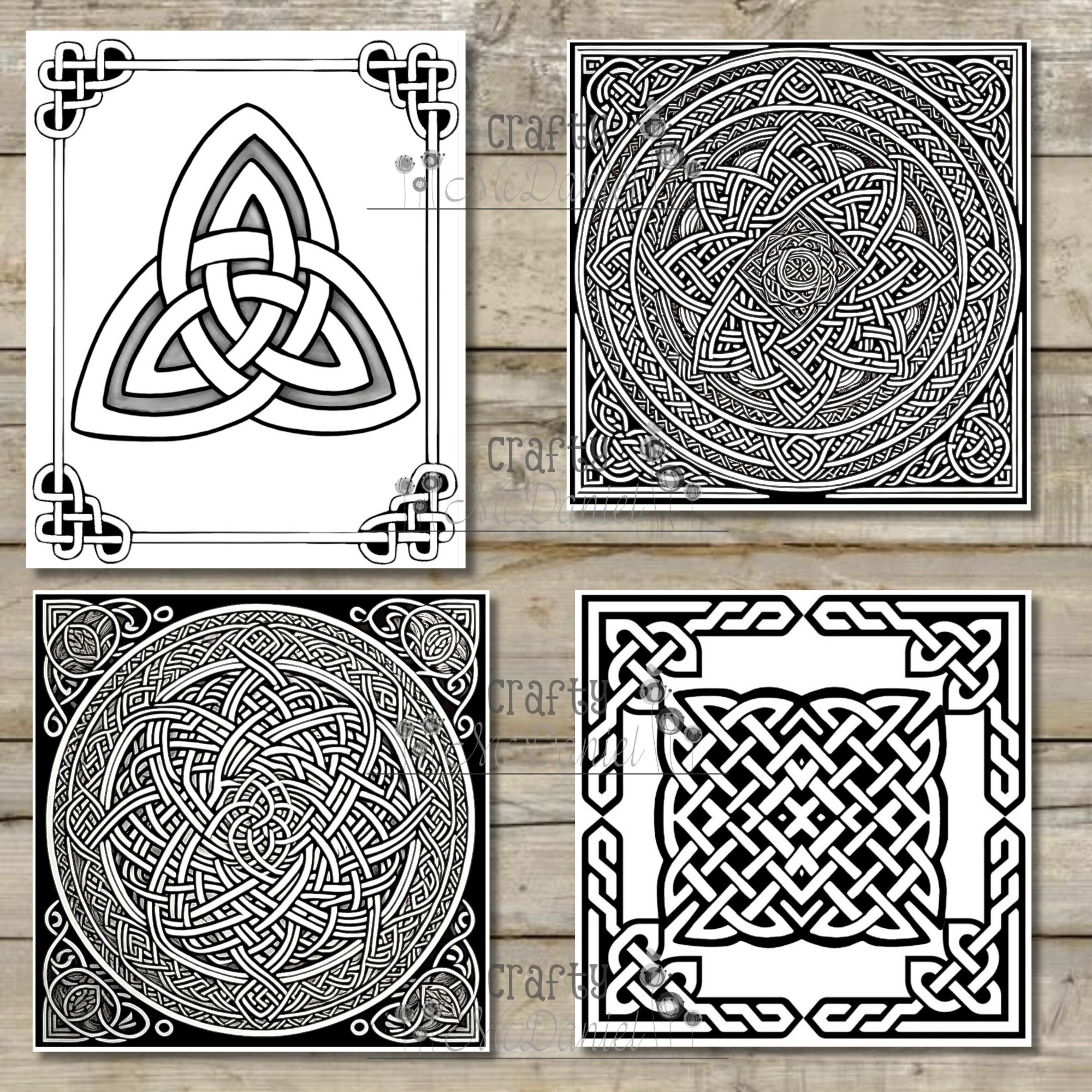 Celtic Knot Work Coloring Book Celtic Cross Claddagh Trinity Knot Heart ...