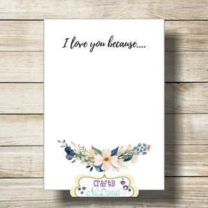 I Love You Because Printable I Love You Because Dry Erase - Etsy