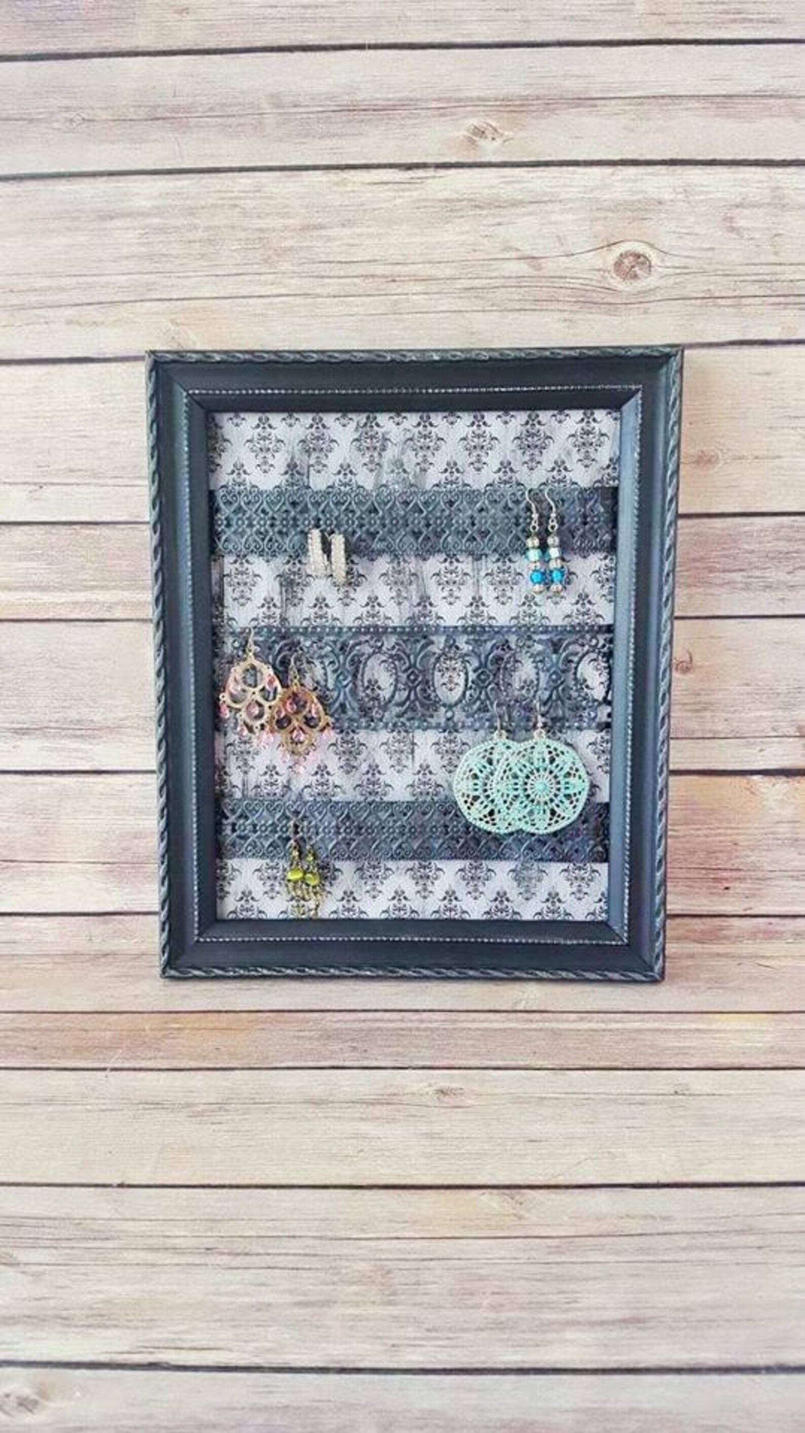 Wall Mounted Earring Display | Framed Earring Holder | Gothic Home ...