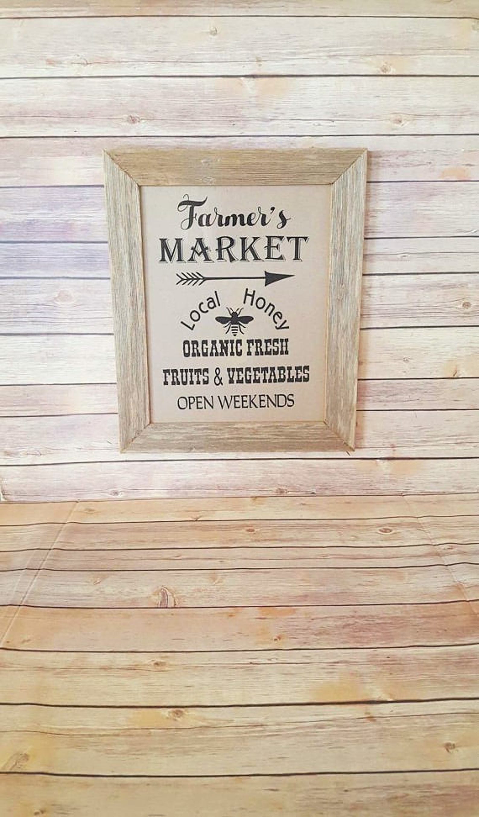 Farmhouse Sign Wood Framed Farmers Market Sign Farmhouse - Etsy