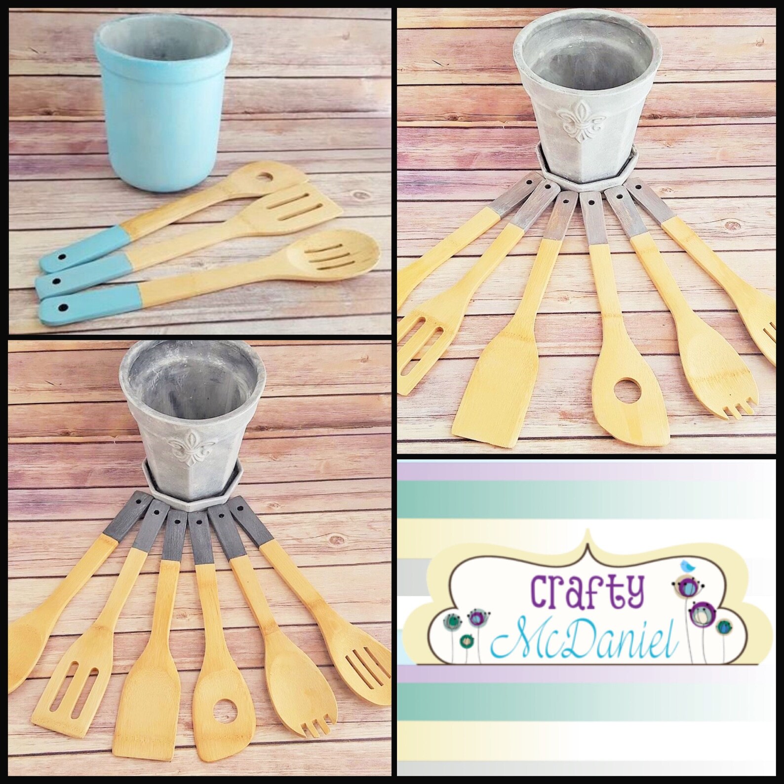 Turquoise Kitchen Utensil Set | French Country Kitchen Decor ...