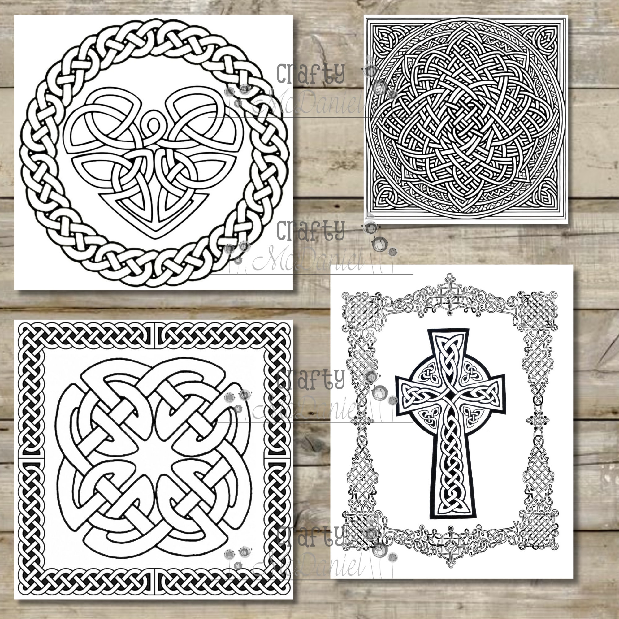 Celtic Knot Work Coloring Book Celtic Cross Claddagh Trinity Knot Heart ...
