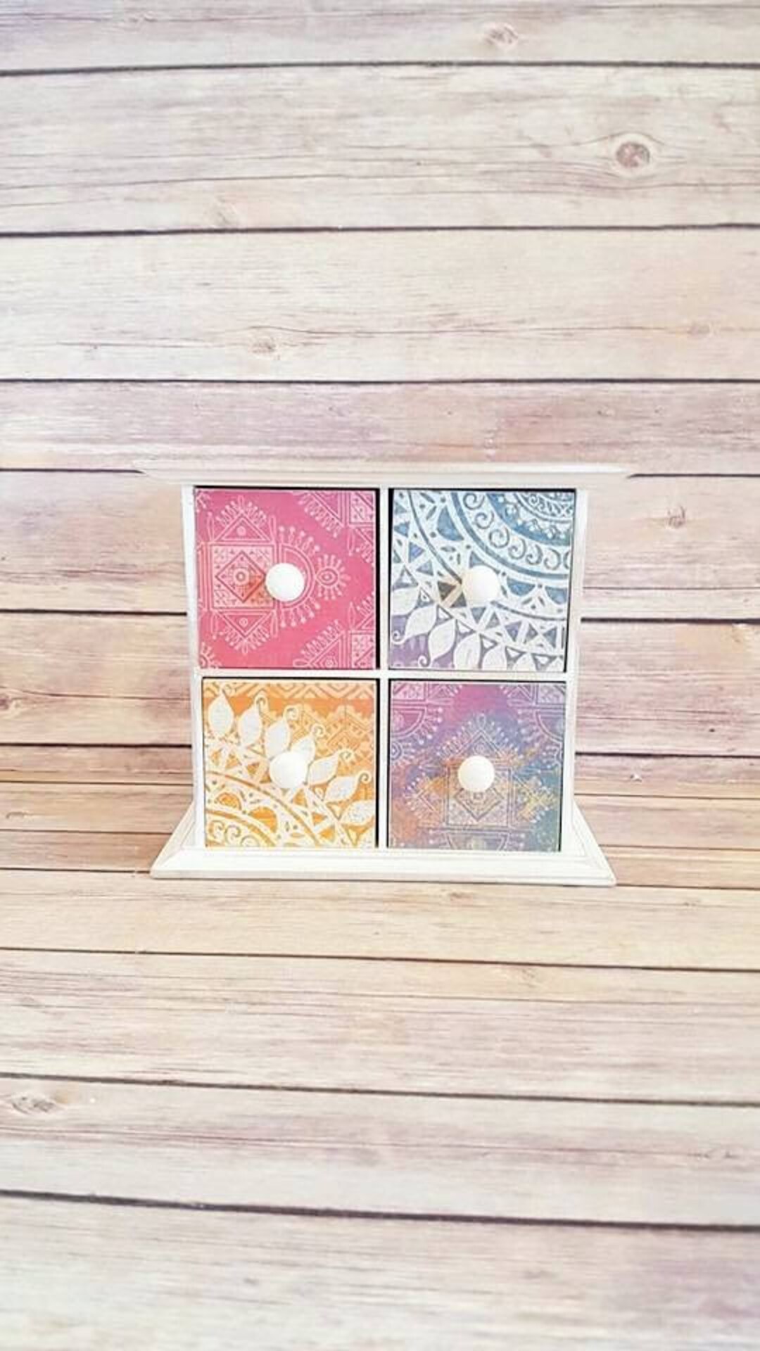 Wood Storage Cabinet Bohemian Jewelry Box Spice Box Bohemian Decor ...