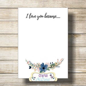 I Love You Because Printable I Love You Because Dry Erase Instant ...