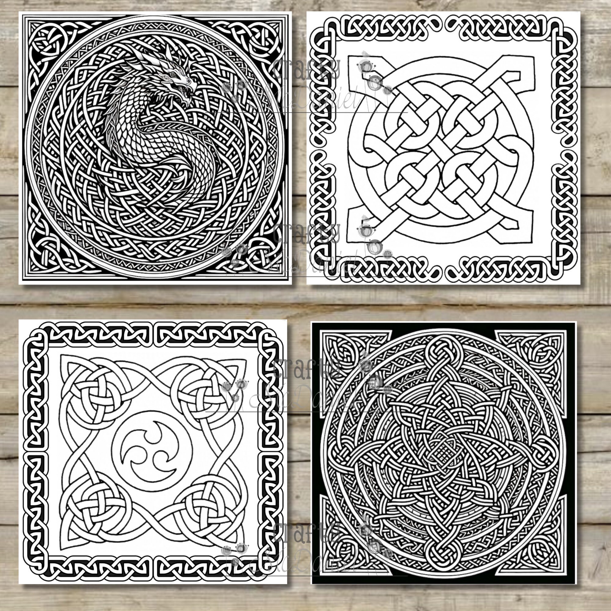 Celtic Knot Work Coloring Book Celtic Cross Claddagh Trinity Knot Heart ...