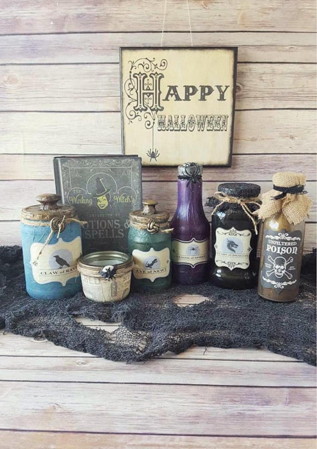 Halloween Decorations | Potion Bottles | Apothecary Bottles | 8 Piece ...
