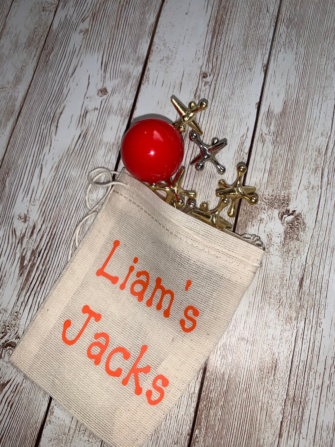 Personalized Jacks, Jack & Ball Set, Vintage Style Jacks, Retro Games ...