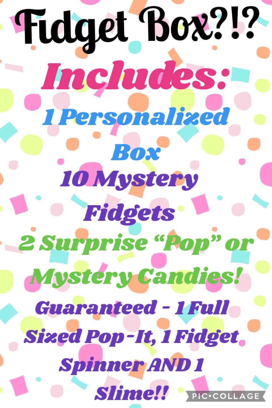 Personalized Fidget Box, Mystery Fidget Box, Fidget Toys Slime Candy ...