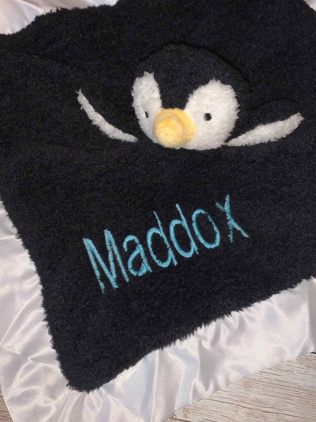 Personalized Penguin Security Blanket, Penguin Baby Lovey, Penguin ...