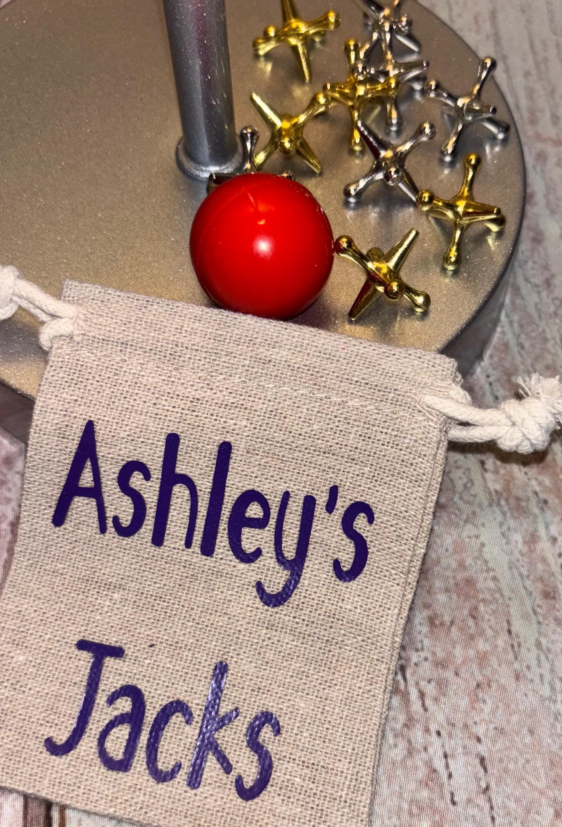 Personalized Jacks Game Set, Retro Toy With Drawstring Bag - Etsy