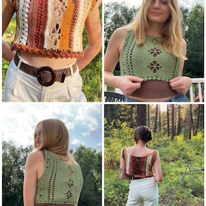 PATTERN // Breezy Boho Top - Crochet Beach, Summer, Crop Top, Tropical ...