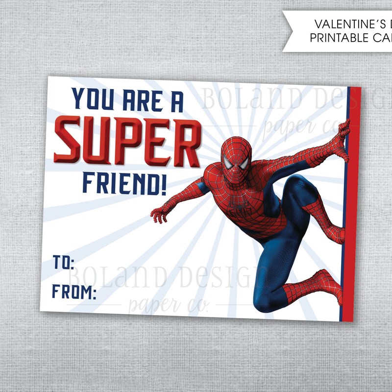 Spiderman Valentine Card - Etsy