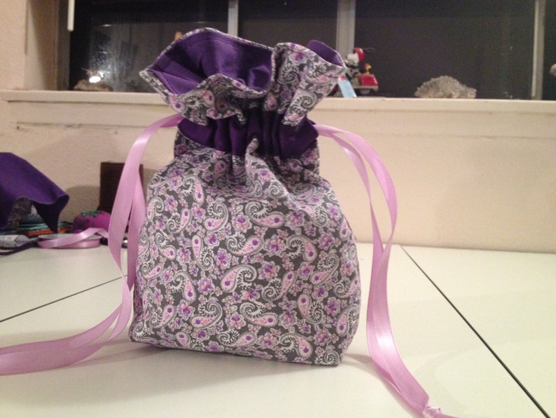 Victorian/steampunk/evening/renaissance Purple Paisley Drawstring Purse ...