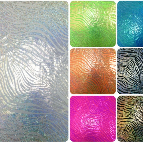Zebra Holographic Foil Pattern on Stretch Lightweight Knit - Etsy