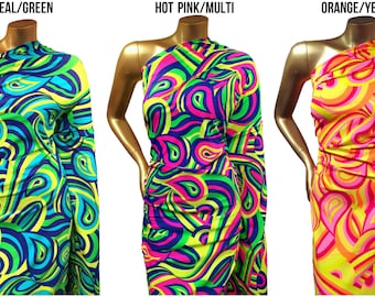 Retro print fabric | Etsy