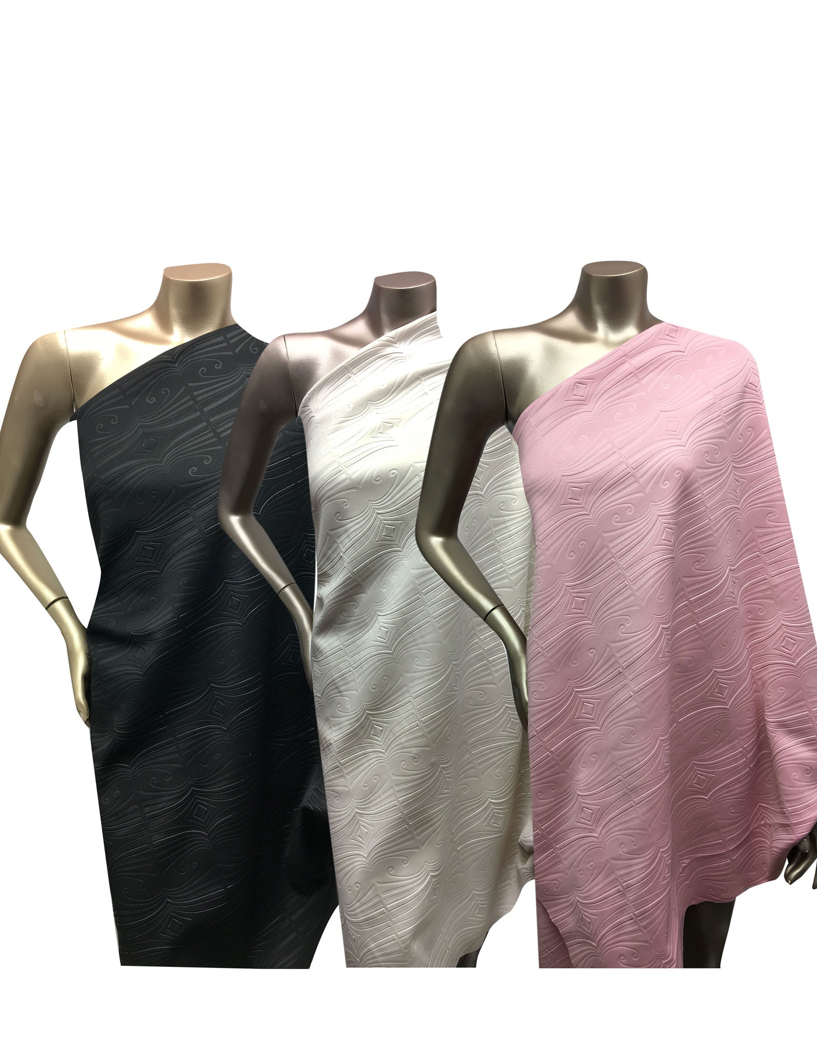 Polyester Textured Spandex 2 Ways Stretch With Matte Foil Abstract ...