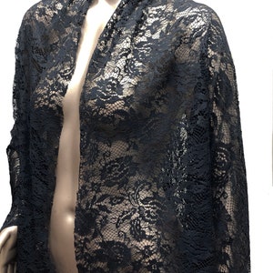 Black Floral See Through Pattern on 100%polyester Non-stretch Fabric by ...