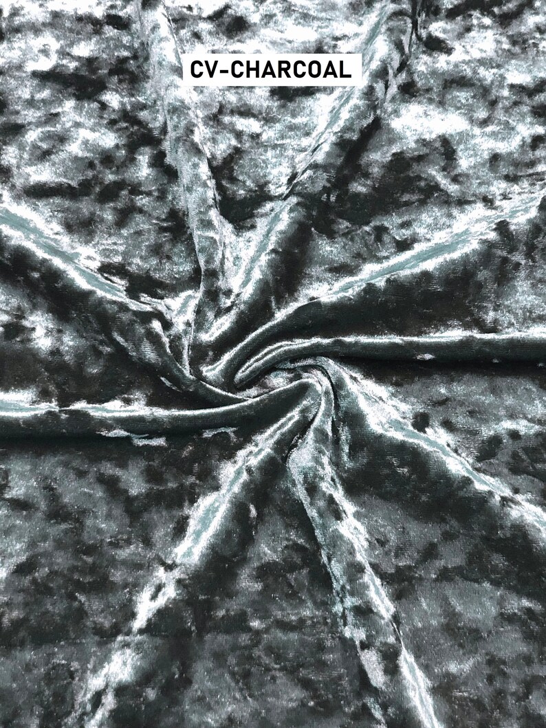 Polyester Crushed Shiny Velvet 2 Ways Stretch Medium Weight Fabric by ...