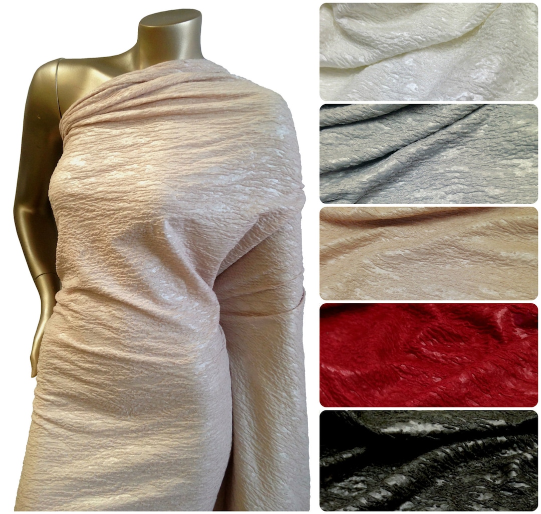 Embossed W/ Matte Foil Pattern on Stretch Textured Jacquard Polyester ...