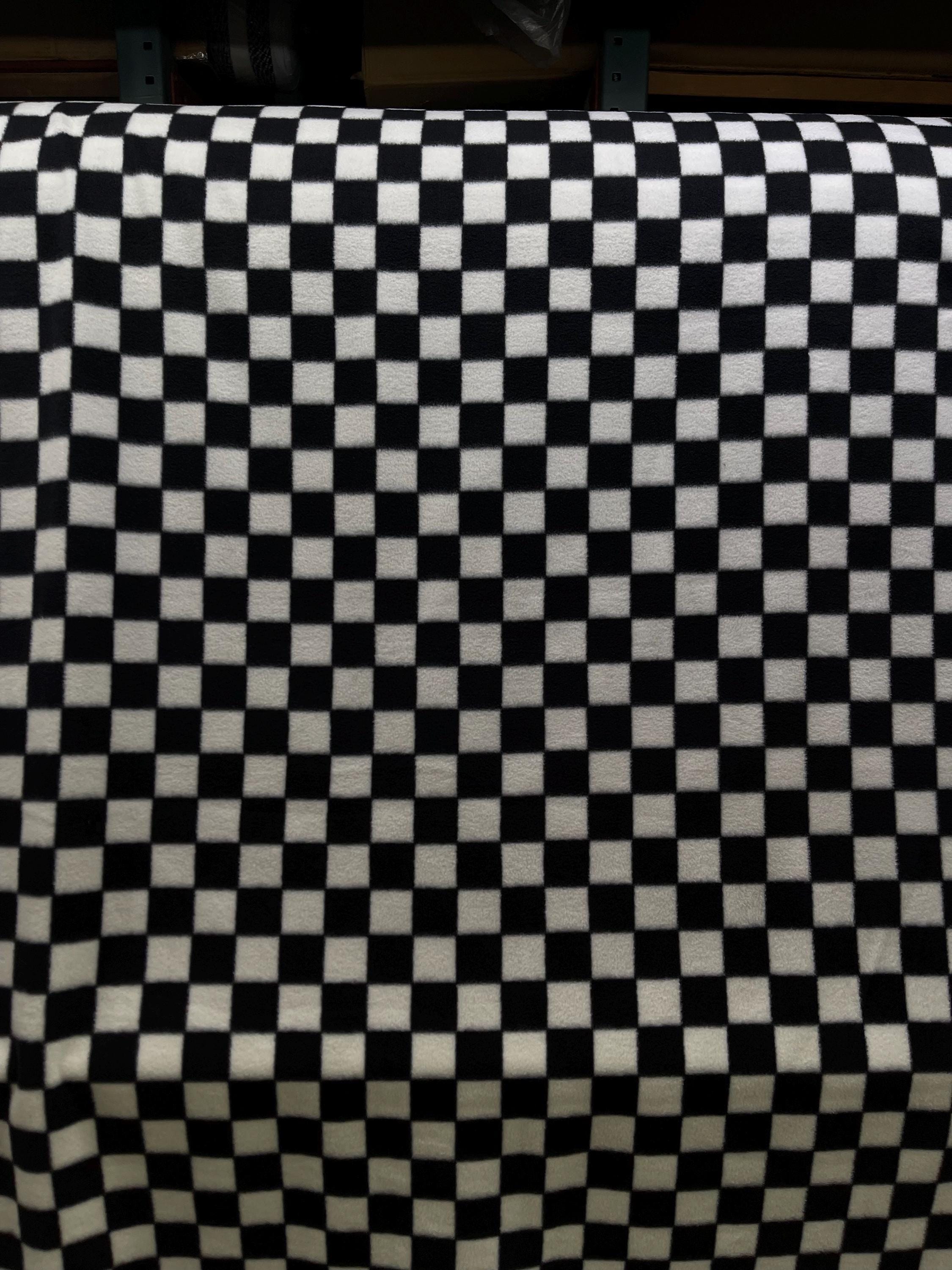 NEW Black and White Checkered Speed Race Cars Flag Print on Cozy Fleece ...