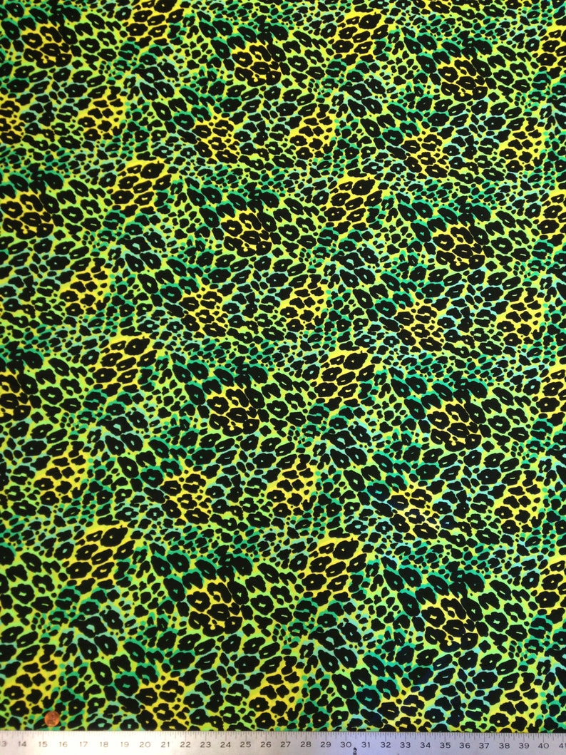 Bright Multi-color Abstract Cheetah Pattern on Heavy Stretch Nylon ...