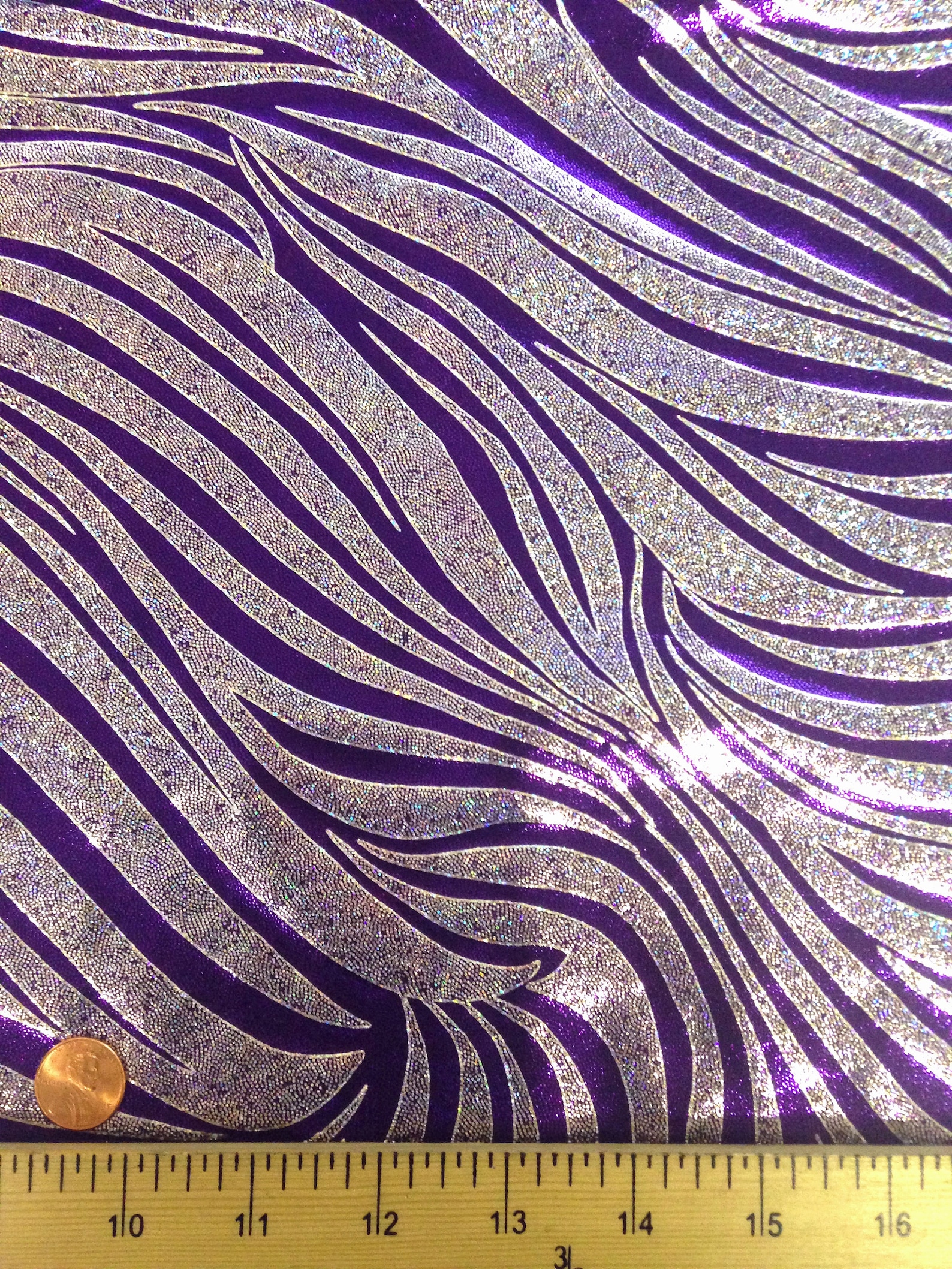 Zebra Pattern Shiny Holographic Foil on Finger Foil Heavy Stretch Nylon ...