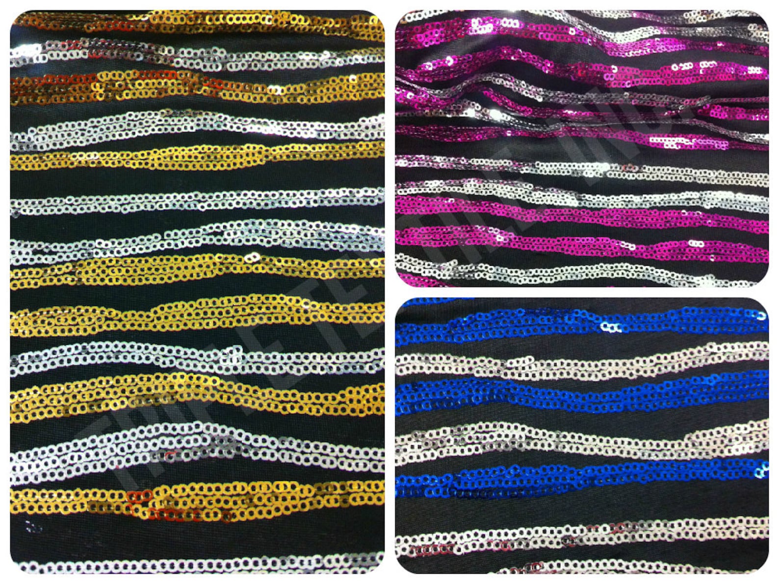 3mm Shiny Mini Micro Sequin Line Waves Pattern on Black - Etsy