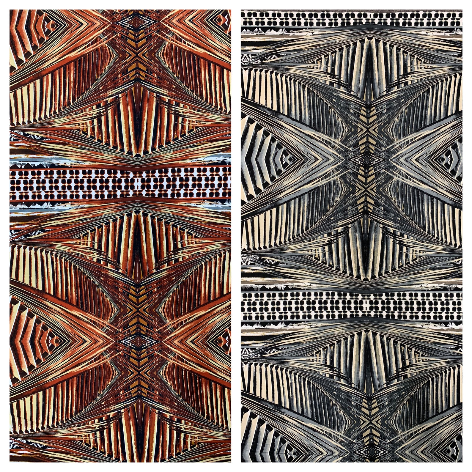 Abstract Rhomboid Design on Stretch Bulgari Jersey Polyester Spandex ...