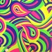 Colorful Neon Psychedelic Retro Pattern on Heavy Stretch Nylon - Etsy