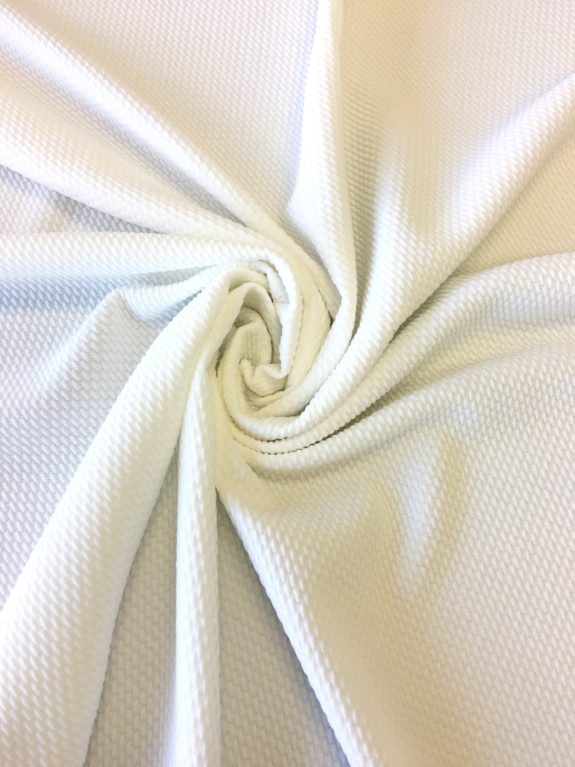 Off White Quilt Small Pattern Double Knit Polyester 2 Way Stretch ...
