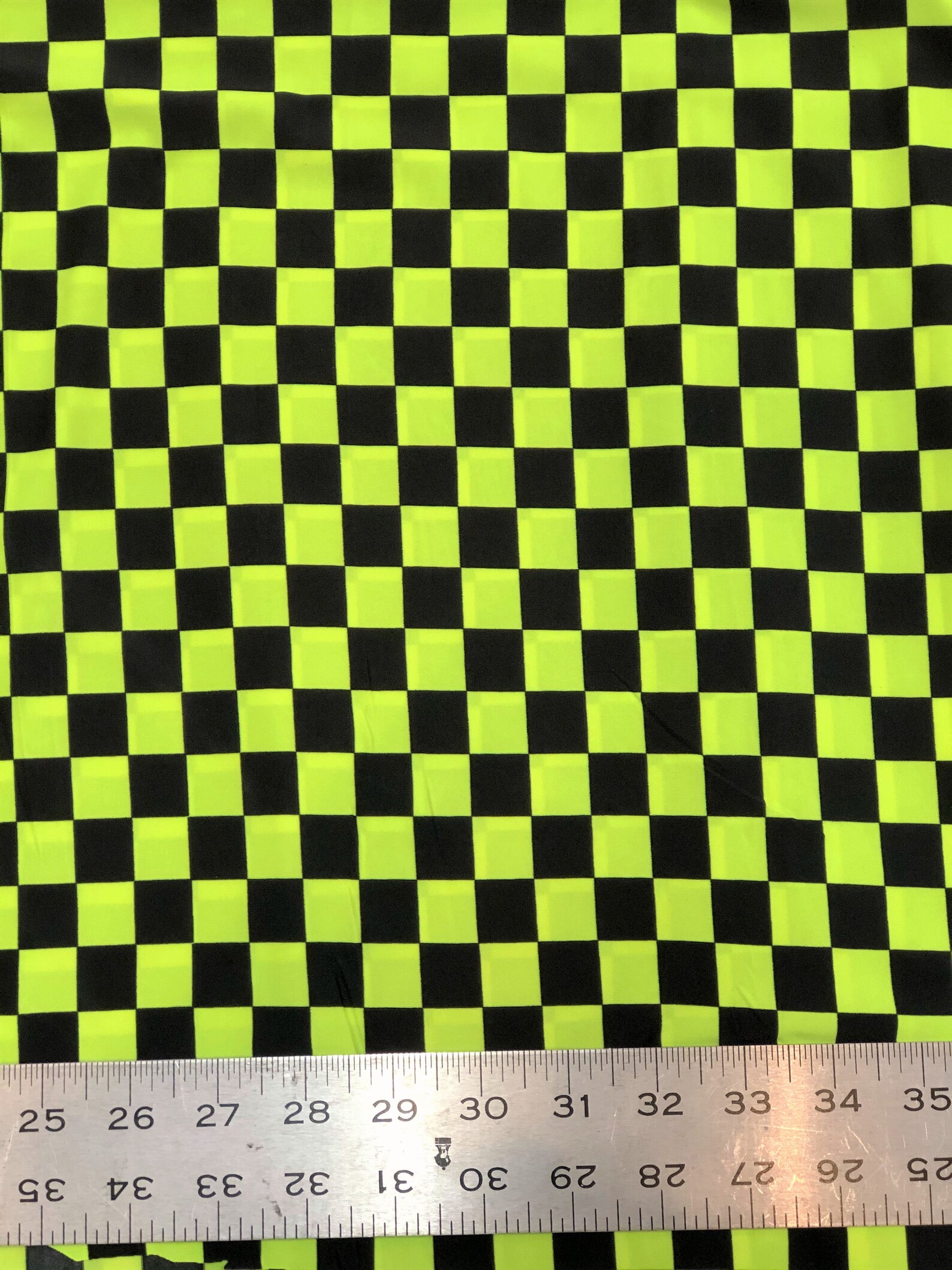 Bright Neon Checker Squares Pattern on Stretch Polyester | Etsy