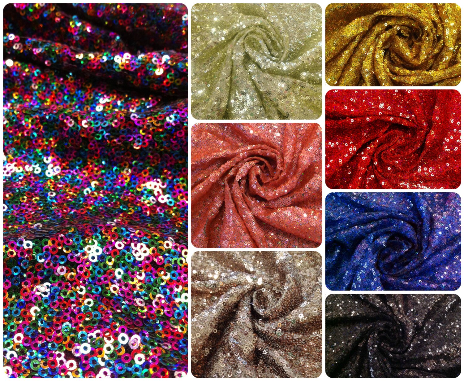 3mm Micro Mini Colorful Overlapping Sequins on Nylon Mesh - Etsy Australia