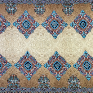 Big Geometric Design Polyester Bulgari Spandex 2 Side Border Light ...