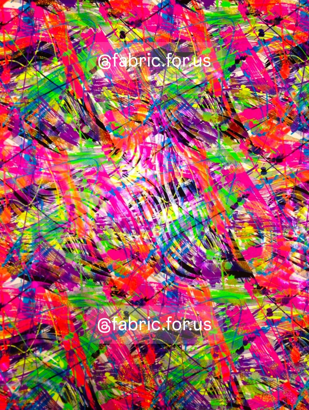 Colorful Paint Splash W/ Zebra Holographic Foil on Stretch Nylon ...