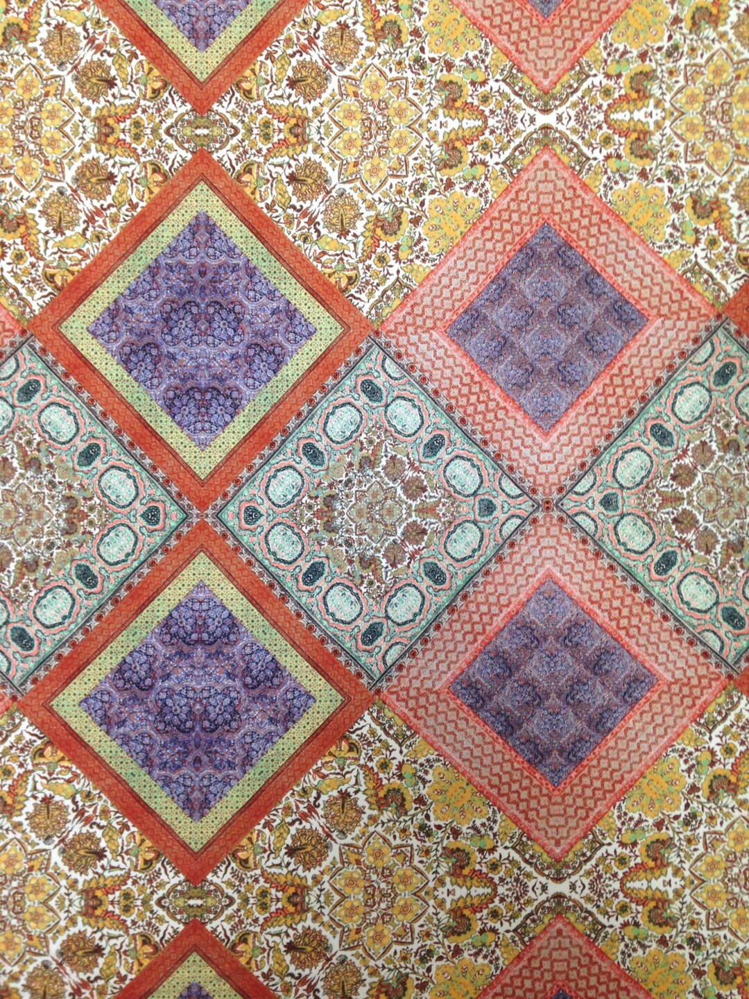 Big Diamond Multi Pattern on Stretch Lightweight Knit Jersey Polyester ...