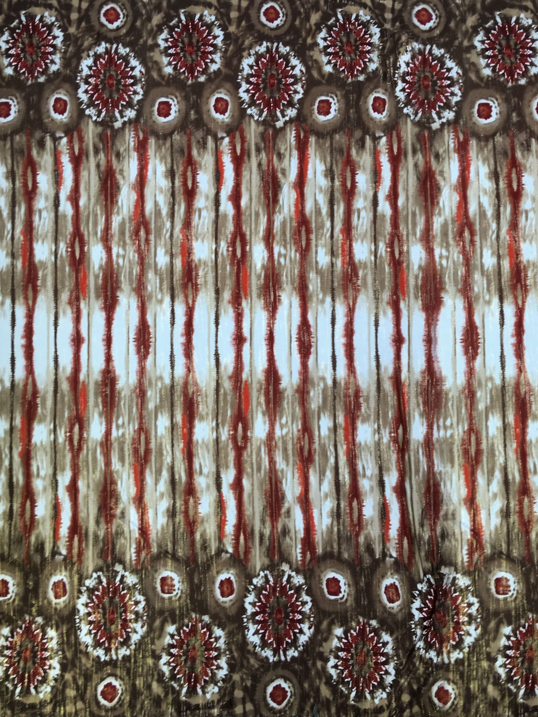 Polyester Single Spun With Gold Foil 2 Side Geometric Border Print ...