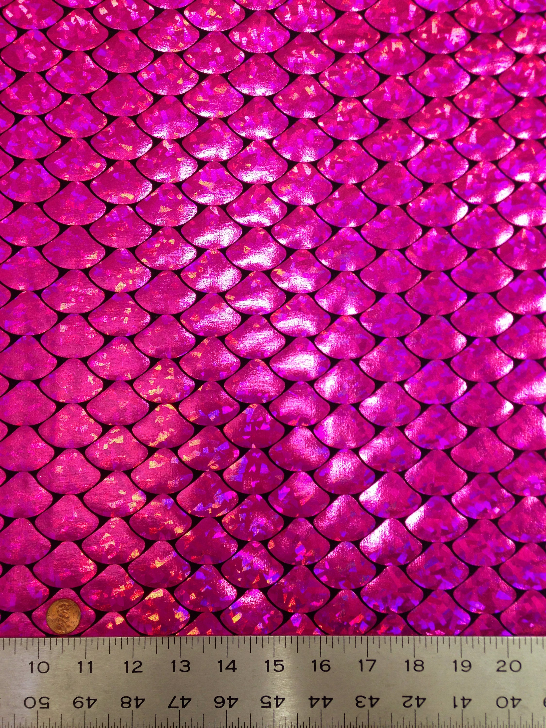 Shiny Holographic Foil Mermaid Scales Pattern on Black Stretch - Etsy