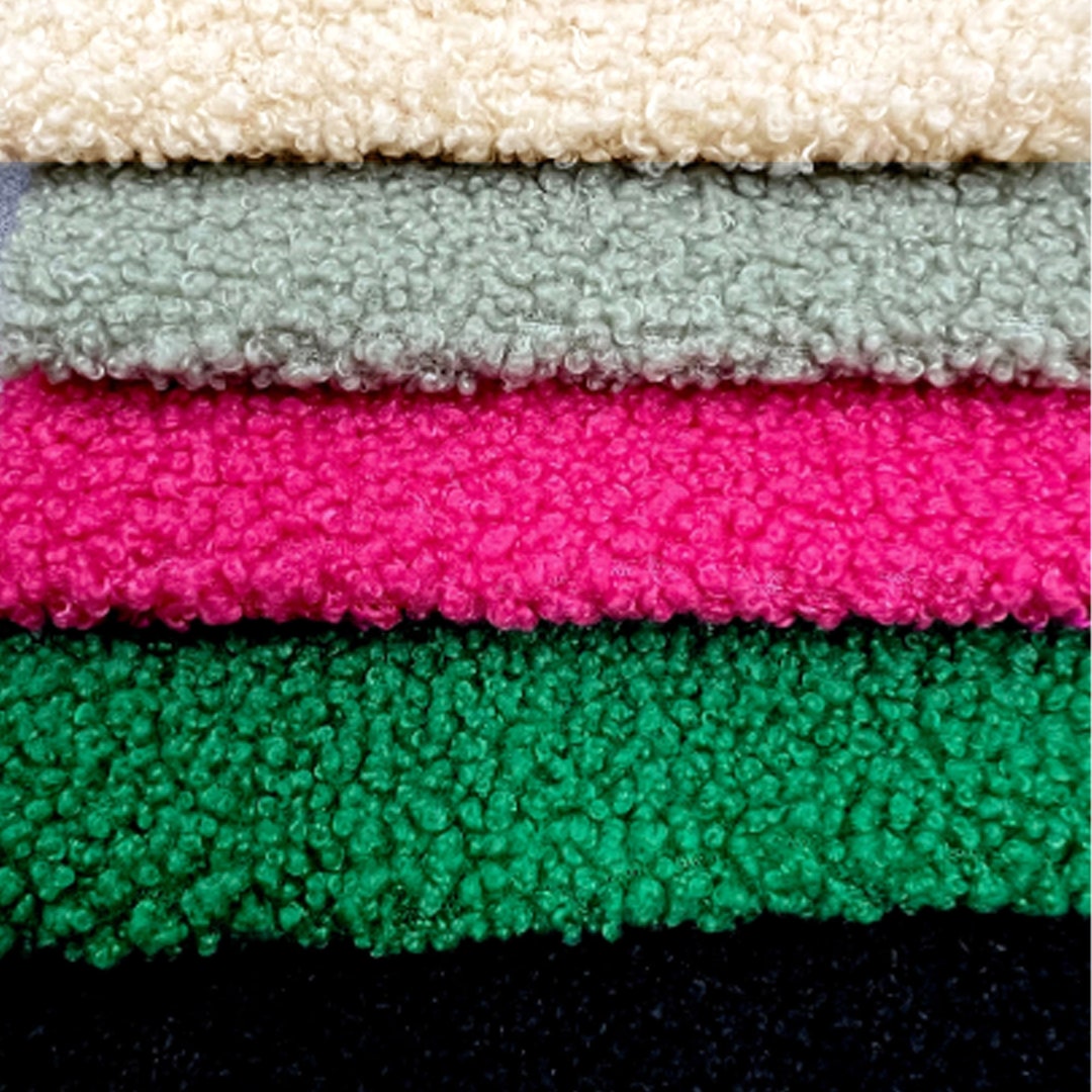Heavy Polyester Mechanical Stretch Soft Faux Sherpa Fleece Fabric by ...