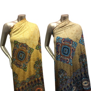 Big Geometric Design Polyester Bulgari Spandex 2 Side Border Light ...