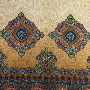 Big Geometric Design Polyester Bulgari Spandex 2 Side Border Light ...